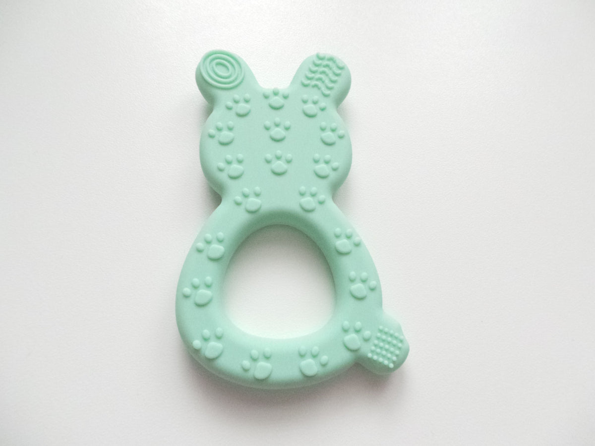 Silicone Bunny Teether - Mint Green – Teething Supplies